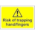 Warning sign Risk of trapping hand finger safety sign - Self adhesive ...