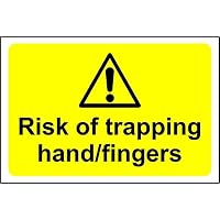 Warning sign Risk of trapping hand finger safety sign - Self adhesive ...