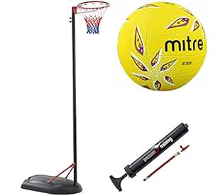 Bee-Ball Adjustable Netball Post Package. Netball Hoop, Premium Mitre ...
