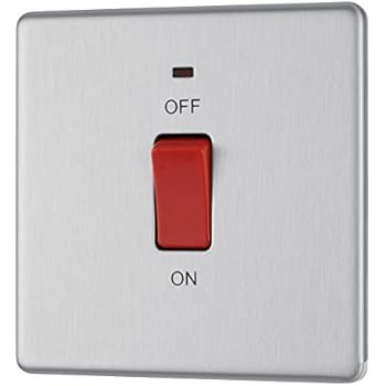 Satin Chrome Customised Kitchen Grid Switch Panel with White Switches ...
