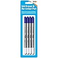 Tiger washable blue ink eraser and permanent blue re-writer - pack of 4 ...