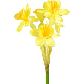 Artificial Daffodil Mini Spray Yellow Length 58cm - Spring Fake Flower ...
