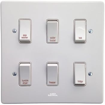 Polished Chrome Customised Kitchen Grid Switch Panel with Black ...