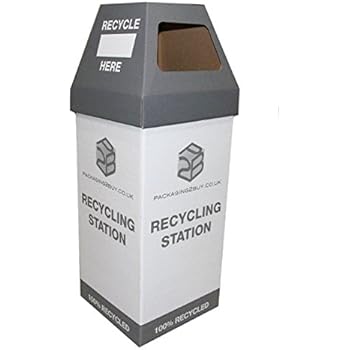 Cardboard Recycling Bins - 330x330x945mm with 40 Printed & 10 Blank ...