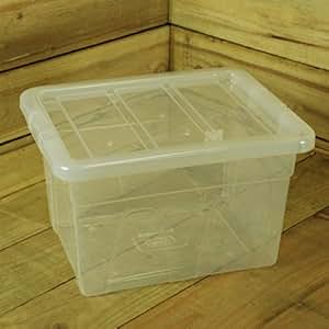 40cm Spacemaster Maxi Clear 20 Litre Storage Box with Lid - 40 x 33 x 25 by Whitefurze: Amazon ...