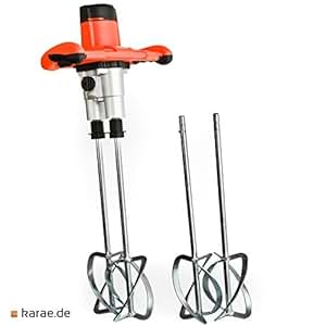 BAUTEC plaster mixer 1800W with 4 mixing paddles / twin paddle / mixing ...