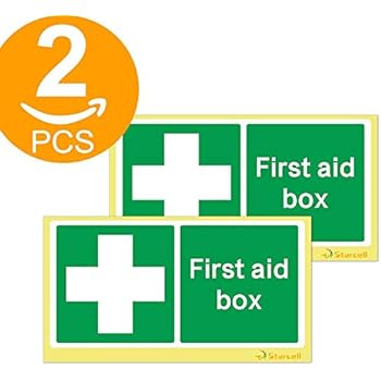 First aid signs First aid box safety sign - Self adhesive sticker 150mm ...