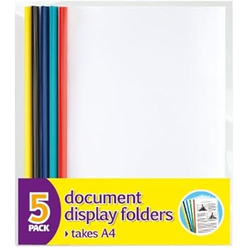 5 A4 Document Display Slide Binder File Folders: Amazon.co.uk: Office ...