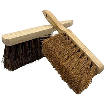 Twin Pack of Traditional Wooden Sweeping Brushes - Stiff Outdoor Yard ...