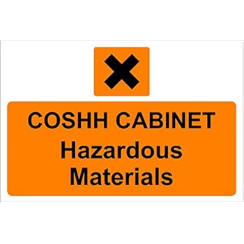 Coshh cabinet Self Adhesive Warning Sign - 300mm x 200mm Self adhesive ...