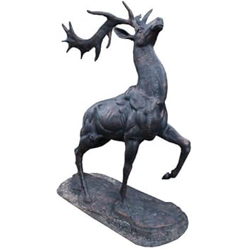 Large Life Size Bronze Stag Sculptures - Deer Garden Ornaments: Amazon ...