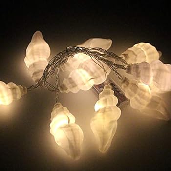 Festive Lights Sea Shell Fairy Lights - Battery Operated - 10 Warm ...