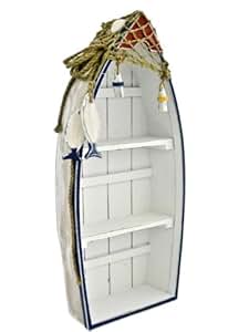 Nautical Wooden Boat Shelf Shabby Chic Bathroom Seashore Coastal ...
