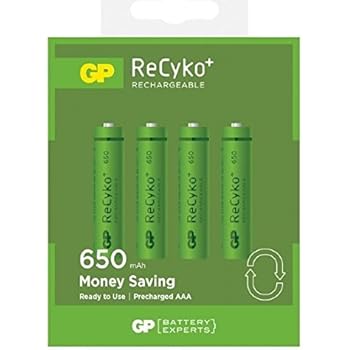 GP AAA 650 mAh Recyko+ NiMH Rechargeable Batteries. 4: Amazon.co.uk ...