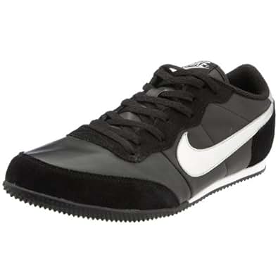 Nike Men's Track Racer Trainer Leather Black/Metallic Silver/White ...