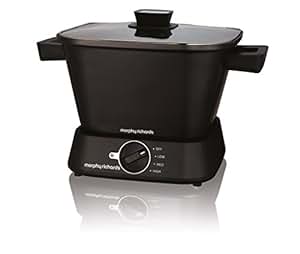 Morphy Richards Compact Square Slow Cooker 460751 Black Slowcooker ...