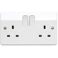 MK Logic Plus K2747 WHI 13A Double Pole Switchsocket, 2 Gang : Amazon ...