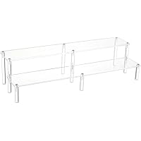 BENECREAT Acrylic Action Figure Display Riser Stands, 2 Tier Acrylic ...