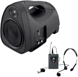 35W UHF Wireless Portable PA System with Headset/Tie Microphone: Amazon ...