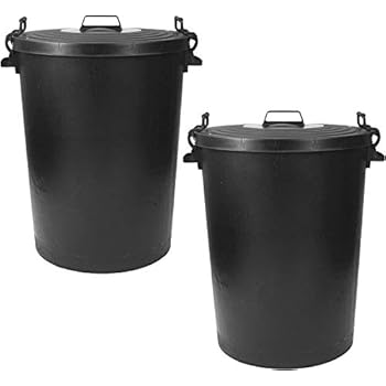 Extra Large 110L Litre Black Plastic Rodent Proof Animal Feed/Food ...