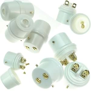 B22 Bayonet Light Adaptor Plug BC Bulb Holder Connector Lamp Socket ...
