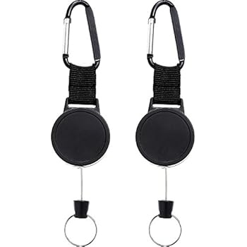 Heavy-Duty Retractable Key Chain Reel 48" Stainless Cable - Great for ...