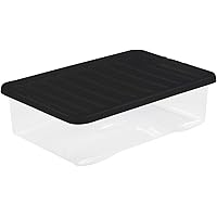 WHATMORE UK 42 Litre Crystal Storage Box and Lid, White : Amazon.co.uk ...