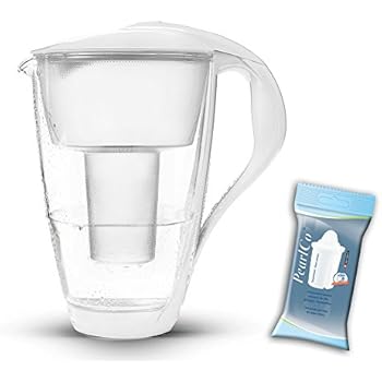 PearlCo caraffa filtrante per Acqua di Vetro (Bianco) con 1 Classic ...