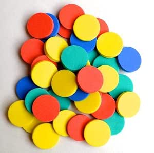Buy 100 Colorful 1inch or 25mm Circular 3mm Thick Hard Foam Counters ...