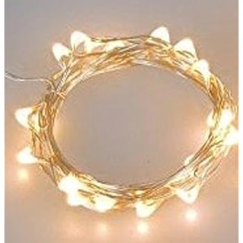 20 LED Micro Silver Wire Indoor Battery Operated Firefly String Lights ...