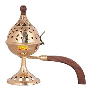 Shiv Shakti Arts Brass Dhuna Loban |Brass Dhoop Dani with Lid| Incense ...