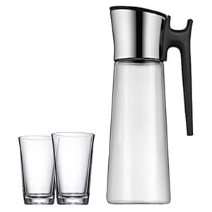 WMF Basic Wasserkaraffe Set, 3-teilig, Karaffe mit 2 Wassergläser 250ml ...