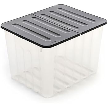 EXTRA LARGE CLEAR PLASTIC STORAGE BOX WITH LID 133 LITRE: Amazon.co.uk ...