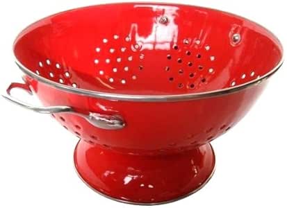 22.5cm Red Enamel Metal Colander / Strainer: Amazon.co.uk: Kitchen & Home