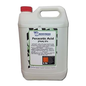 Peracetic Acid, Peroxyacetic Acid, (PAA) 5% - 5 Litres: Amazon.co.uk ...