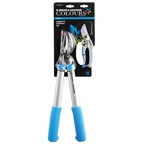 Spear & Jackson Geared Bypass Loppers and Secateur Set - Blue | Garden ...