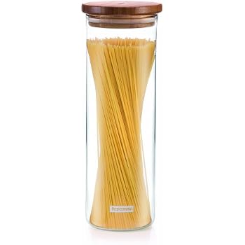 Spaghetti Tub Dispenser - Plastic Pasta Container Rotating Blue Lid ...