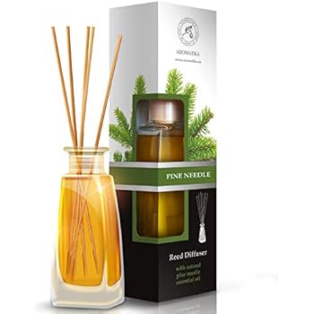 Pine Reed Diffuser w/Natural Pine Oil 100ml Glass Bottle - Fresh & Long ...