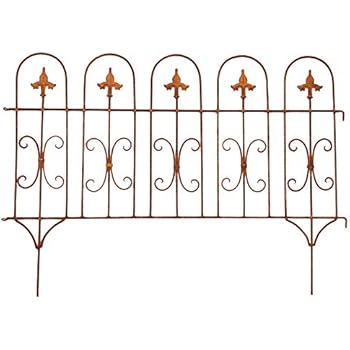 Stilvolles Zaunelement Eisen Zaun rost 87 cm MARSEILLE Gartenzaun ...