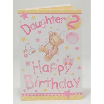 Happy Birthday Daughter - 2nd Birthday Card: Amazon.co.uk: Kitchen & Home