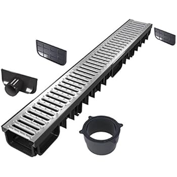 4 x Heavy Duty A15 Shallow Easy Flow Storm Drainage Channel Drain PVC ...