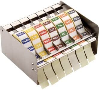 Day Date Dot / Label Dispenser & Set of Colour Coded Food Labels ...