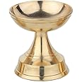 Buy DOKCHAN Pure Brass Havy Pyali Diya with Stand/ Oil Lamp use for ...