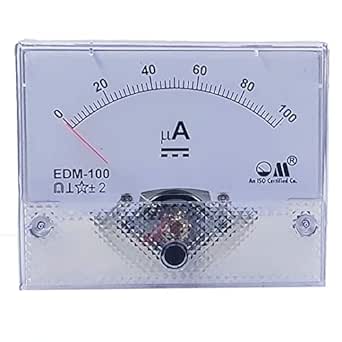 Om Meters EDM-100 Rectangular Moving Coil Analog Panel Meter 0-100uA DC ...