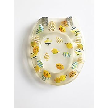 WC Sitz Klobrille transparent mit Fischen aus Polyresin: Amazon.de ...
