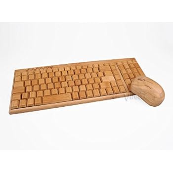 Wireless Tastatur und Maus aus Bambus Holz mit: Amazon.de: Computer ...