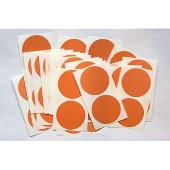 100 Orange Round Stickers - Sticky Coloured Self Adhesive Labels for ...