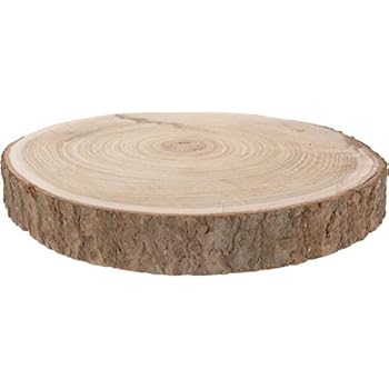 Natural Paulownia Wood Log Slice 30cm Large Tree Slice with Bark ...