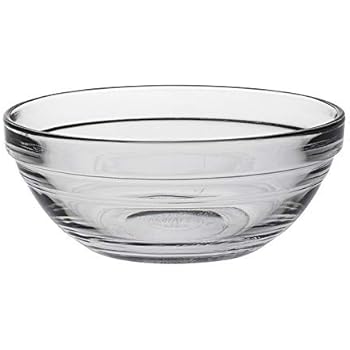 Luminarc small 12cm x 5cm (4.5" dia) Round Clear Glass Bowls with white ...