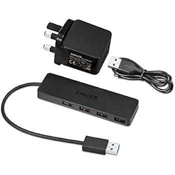 Belkin Ultra Slim 4 Port USB Powered Hub (UK Plug Power Supply): Amazon ...